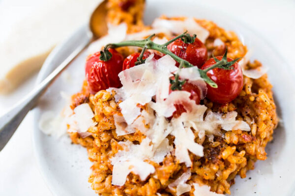 Smeuïge risotto rode pesto - Ohmyfoodness