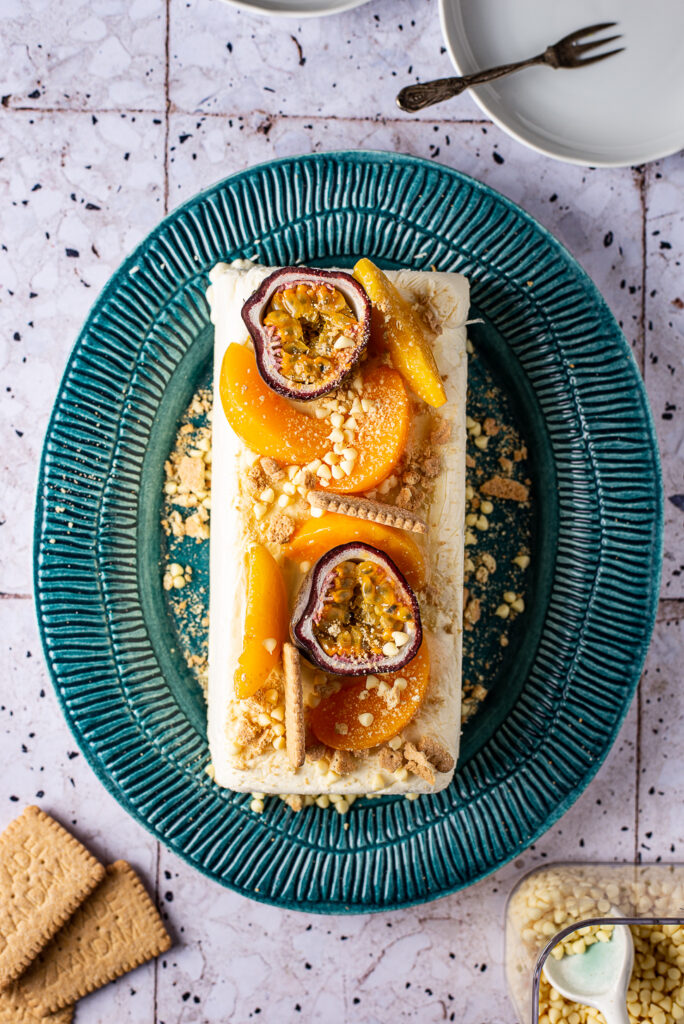 Perzik Viennetta met witte chocolade - OhMyFoodness