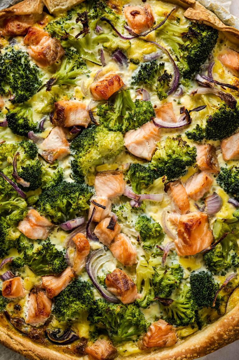 Broccoli zalm quiche - OhMyFoodness