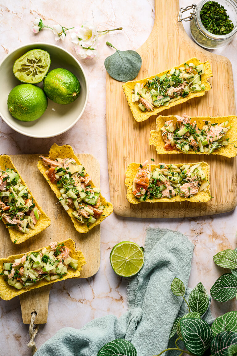 Taco bootjes met frisse zalmtartaar - OhMyFoodness