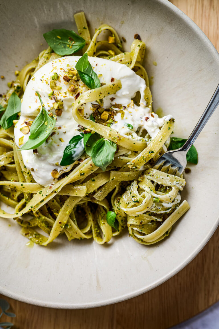 Pasta met burrata & pistache pesto - OhMyFoodness