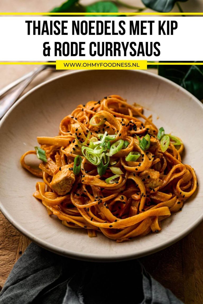 Thaise noedels met kip en rode curry - OhMyFoodness