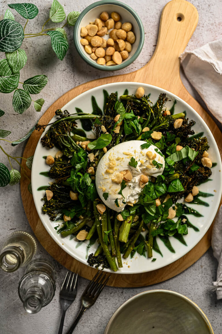 Gegrilde bimi met burrata & macadamia's - OhMyFoodness